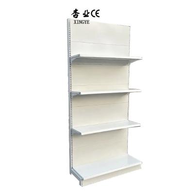 China Factory Customized Size Color Logo single side white retail store rack supermarket shelf gondola shelving for sale for sale