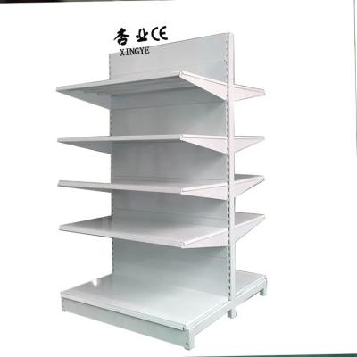 China Factory customized color size double sided white grocery store racks supermarket shelves gondola shelving for sale