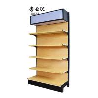 China Factory customized color size single side super m kt shelve retail store equipment white store wall racks with light box for sale