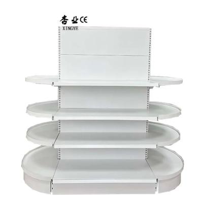 China Factory customized color size white round supermarket shelves ending shelf advertising display supermarket gondola shelf for sale