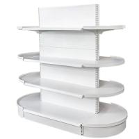 China Xingye Factory Custom Size white round shelf half circle end oval supermarket shelves gondola supermarket shelf for sale