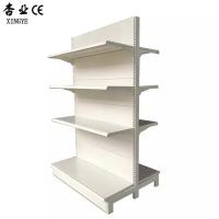 China Xingye Factory Custom Size Color white hole back board gondolas supermarket shelf rack Q235 metal shelf for sale