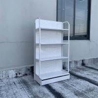 China Factory customized color size black grocery store rack light duty supermarket shelves with side net for sale