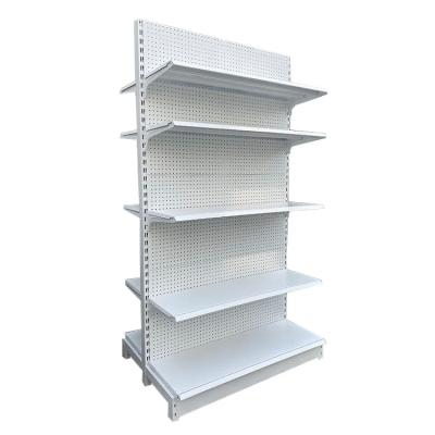 China Xingye Factory Custom Size Color Double Sided Metal Supermarket Shelf/Factory Price Grocery Store Rack /Toy Display Rack for sale