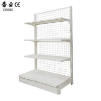 China Xingye Factory Custom Size Color milk white double side grid shelf mesh gondola shelving for sale