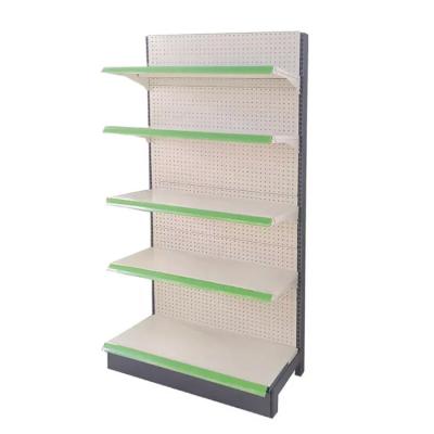 China Xingye Factory Custom Size Color Single sided hole back board grocery shelf shop shelf supermarket shelves for sale
