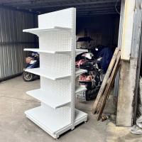 China Factory custom color size white hole back board grocery store shelf milk powder maternal and baby shop shelf for sale