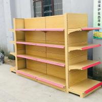China Factory Custom Size wood grain color grocery store shelving shop shelves retail display shelves anaqueles for sale