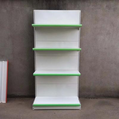 China Factory custom color size milk white flat back board grocery store shelf pharmacy shelves supermarket display rack for sale