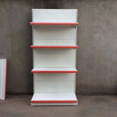 China Factory Custom Size milk white single double side grocery store rack retail shelf estantes para tiendas for sale