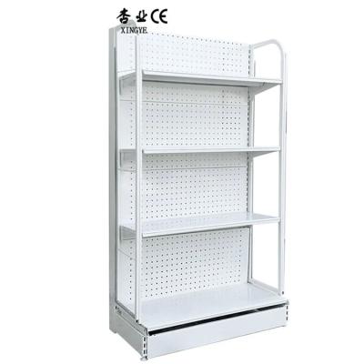 China solid practical convenience grocery store white double sided and single display rack supermarket shelf for sale