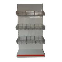 China Factory custom solid practical convenience grocery store white wire basket shop shelving supermarket shelf for sale
