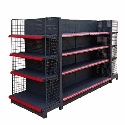 China Factory Customized Color Size Logo double-sided frosted gray supermarket shelves gondola shelf grocery store shelf for sale