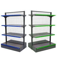 China Factory Customized Color Size Logo white single/double side supermarket shelf mesh shelf gride shelf for sale