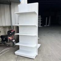China Factory Customized Color Size Logo white supermarket rack double sided grocery store shelves for sale