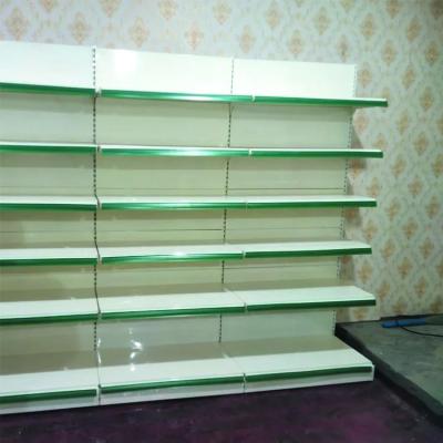 China Factory Customized Color Size Logo white supermarket rack single sided grocery store shelves supermarket gondola shelving for sale