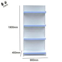 China Supermarket  shelves Heavy Duty Iron Metal Display  Gondola Shelving Rack for sale