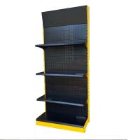 China Factory customized color size supermarket gondola shelves gasstation shelves trade fair shelves for sale