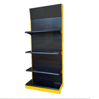 China Factory customized color size supermarket gondola shelves gasstation shelves trade fair shelves for sale
