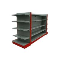 China Factory customized color size metal heavy duty red 5 layers grocery store shelf for sale