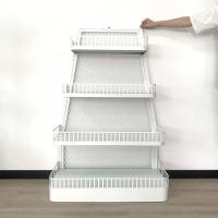 China 2023 Factory Customized Orange Color Size supermarket retail snack shelf snack display racks candy shelf for sale