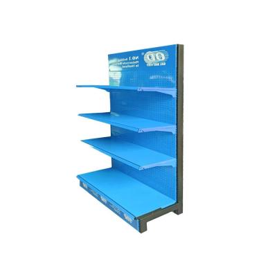 China Blue Shelf Factory Price single side steel supermarket shelves for sale