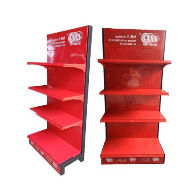China Red Shelf Factory Price single side steel supermarket shelves for sale