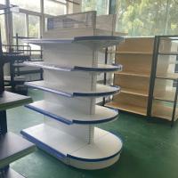 China Factory Customized Size Thickness Color Double-sided Half Circle Round Gondola Display Shelf Round Gondola Shelf Exhibit Shelf for sale