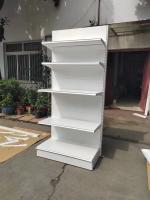 China Factory Customized Size Thickness Color Detachable column supermarket shelf single side white gondola shelf grocery shelf for sale