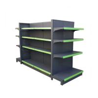 China Double Side Grey Shelf Factory Price steel supermarket shelves for sale