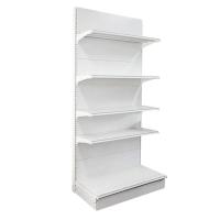 China Factory Customized Size Thickness Color Detachable column supermarket shelf single side white gondola shelf grocery shelf for sale