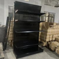 China Factory Customized Size Thickness Color black store shelves shelving display gondola rack retail display racks for sale
