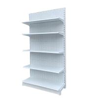 China Factory Customized Size Thickness Color single milk white shelving store racks display shelf supermarket shelf for sale