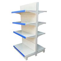 China Factory Customized Size Thickness Color single milk white shelving store racks display shelf supermarket shelf for sale
