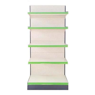 China Low MOQ Iron Metal Shelf Convenience Store Equipment Snack Shop Display Racks Gondola Supermarket Shelves for sale
