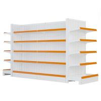 China Supermarket shelf gondola double-sided shelf, steel rack for pharmacy for sale