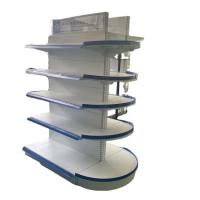 China White supermarket shelf with half round end shelf for sale