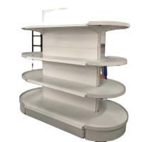 China White supermarket shelf with half round end shelf for sale
