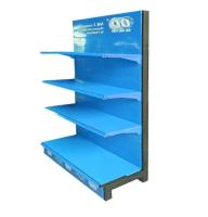 China Factory customized color size metal heavy duty minimarket blue shelves wall shelves for cosmetics display gondola for sale