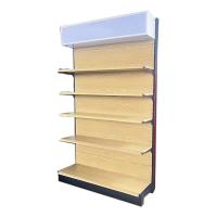 China Wooden Color Convenience Gondola Retail Shelving Store Shelf for sale