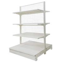 China Factory Custom Size Color mesh gondola rack supermarket grid gondola display shelving for retail store for sale