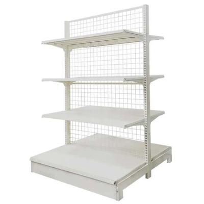 China Factory Custom Size Color mesh gondola rack supermarket grid gondola display shelving for retail store for sale