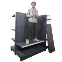 China Factory Custom Size Color black gondola display grocery rack supermarket gondola shelving for retail store for sale