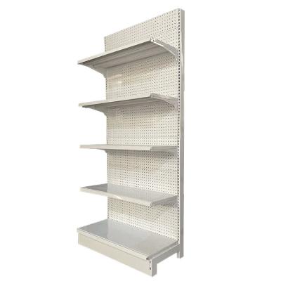China shanghai xingye shelf grocery shelves supermarket equipment white walling gondola display shelf racks for sale