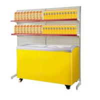 China Refrigerator shelf Store Display Factory Direct Metal Steel Gondola Retail Display Racks for sale