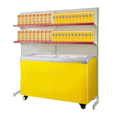 China Refrigerator shelf Store Display Factory Direct Metal Steel Gondola Retail Display Racks for sale