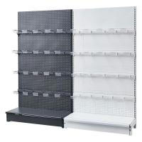 China Factory customized color size metal heavy duty minimarket blue shelves wall shelves for cosmetics display gondola for sale