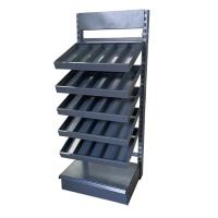 China Factory Custom Size Color logo frosted gray hardware store shelves pharmacy shelves rack for sale