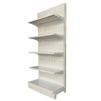China Factory Custom Size Color logo metal single side white supermarket store rack shelf for sale