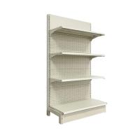 China Factory Custom Size Color logo metal single side white supermarket store rack shelf for sale